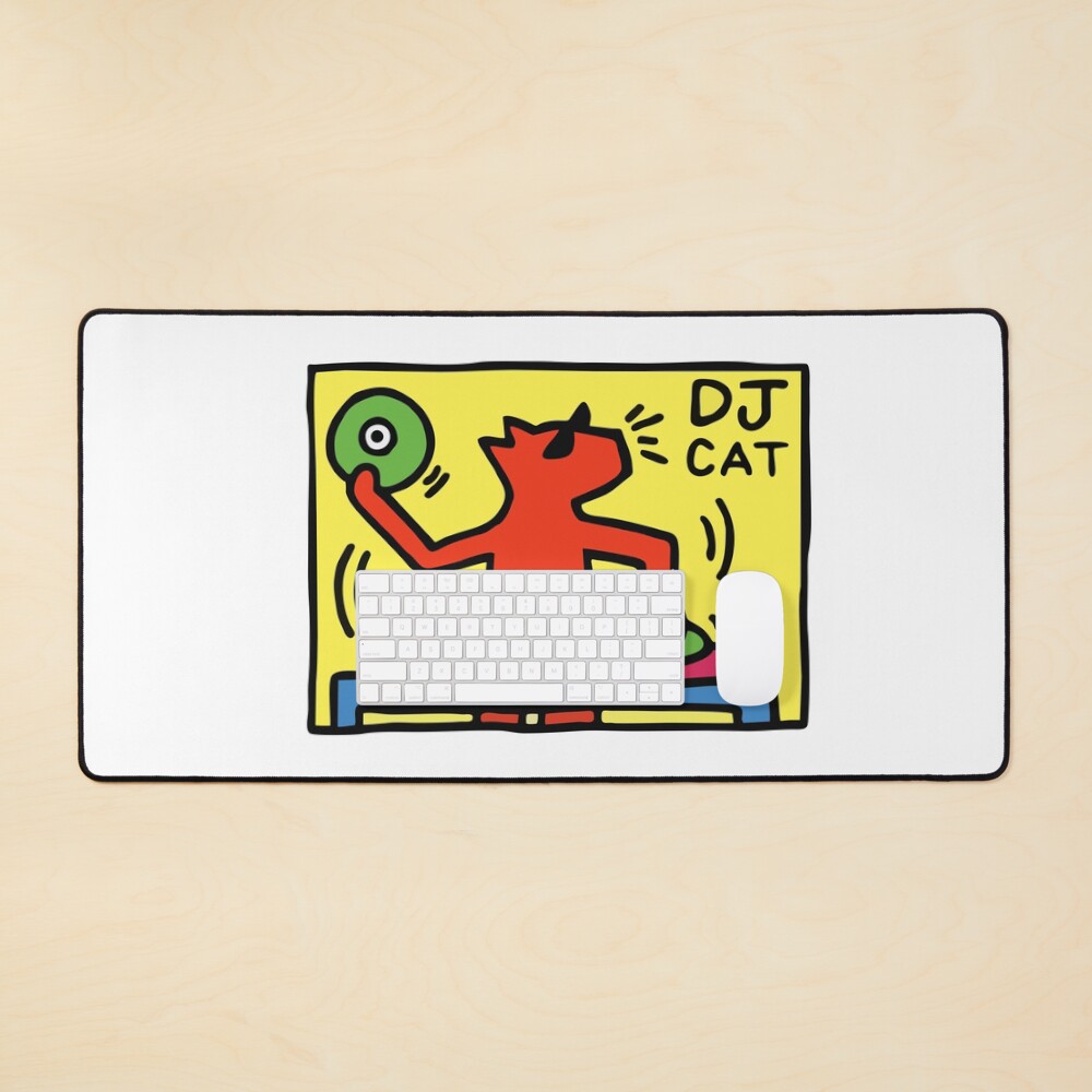 "DJ CAT KIETH ANIMAL HARING WHITE" Poster for Sale by SuneeKeiko ...