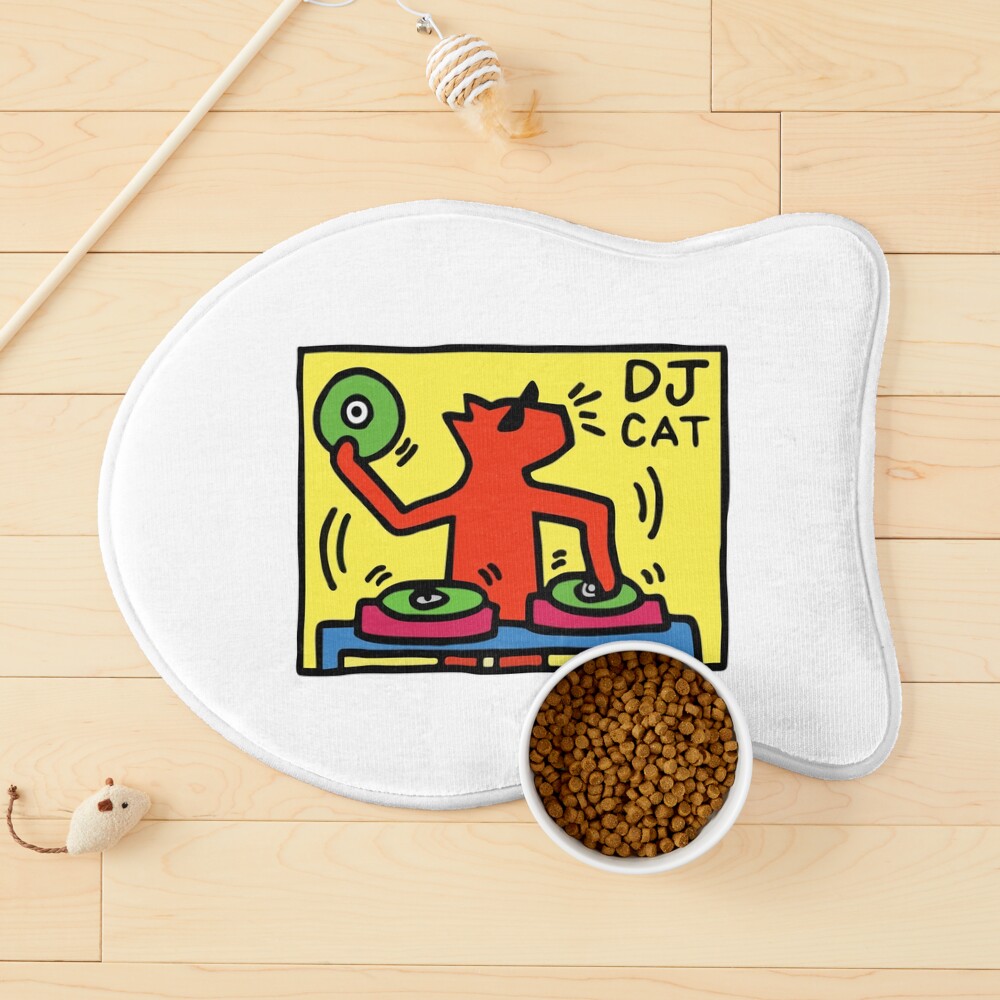 "DJ CAT KIETH ANIMAL HARING WHITE" Poster for Sale by SuneeKeiko ...