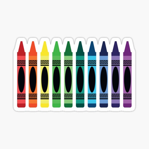 "Colorful crayons. Preschool and kindergarten design" Sticker for Sale by BondeelArts | Redbubble