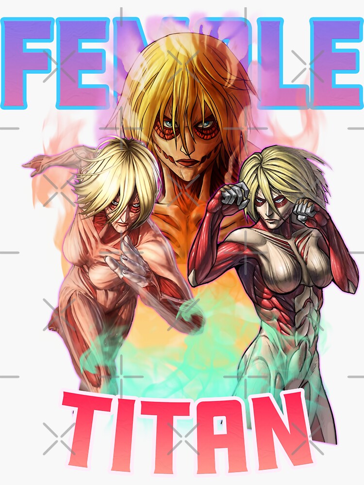 "Bootleg Anime - Female Titan - Attack on Titan" Sticker for Sale by ...