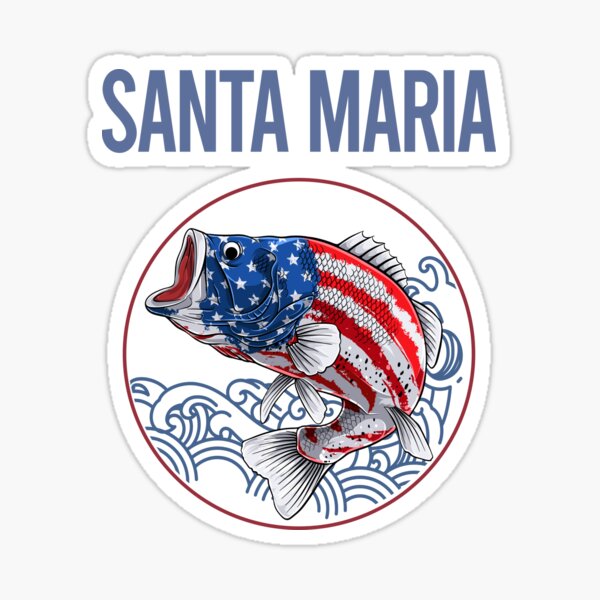 "USA Flag Fish Santa Maria" Sticker for Sale by hoanghungfc | Redbubble
