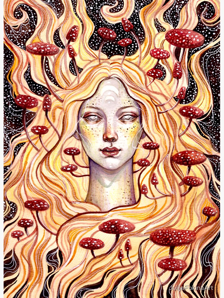 "Amanita Mushroom Princess" Sticker for Sale by JulijaFokinaArt | Redbubble