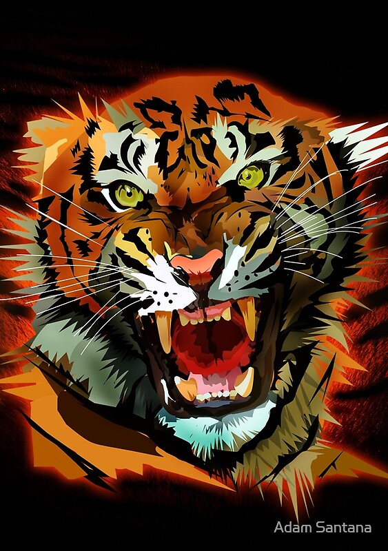 "Tiger Roar" by Adam Santana | Redbubble
