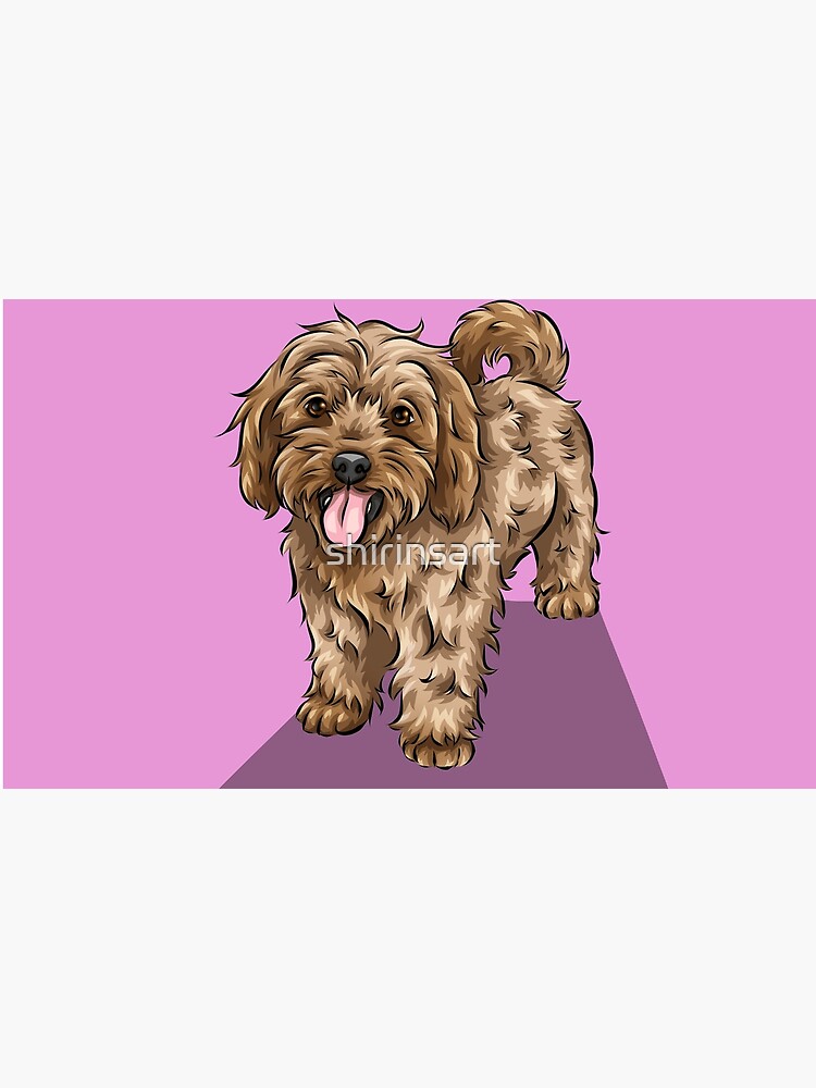 "Cute Cavapoo | Cute Dog Art | Pink Background" Pet Bandana for Sale by ...