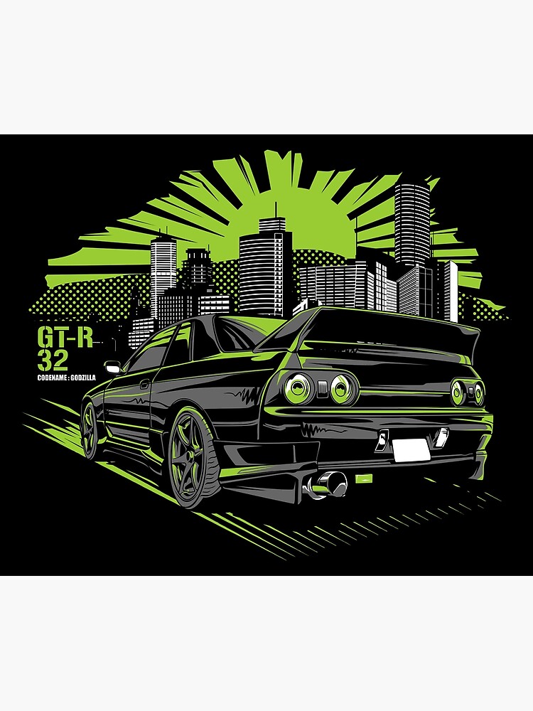 "Black GT-R R32 Godzilla Street Racing Car Drift Turbo" Poster for Sale ...