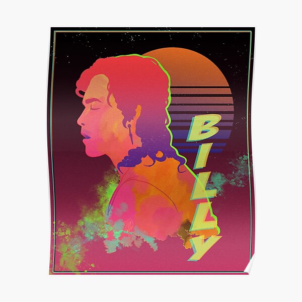 Poster « Stranger Things années 80 inspiré néon Billy Hargrove Graphic Poster Splash Art », par ...