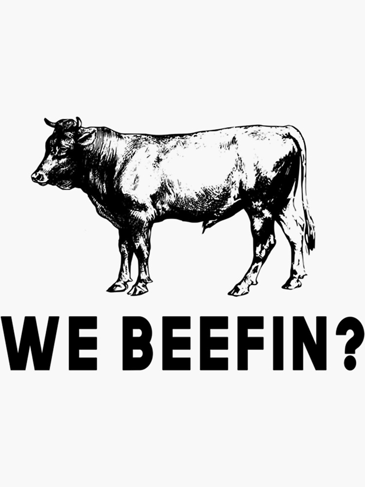 "We Beefin Funny Farming Beef Cattle Rancher Cow Pullover" Sticker for ...