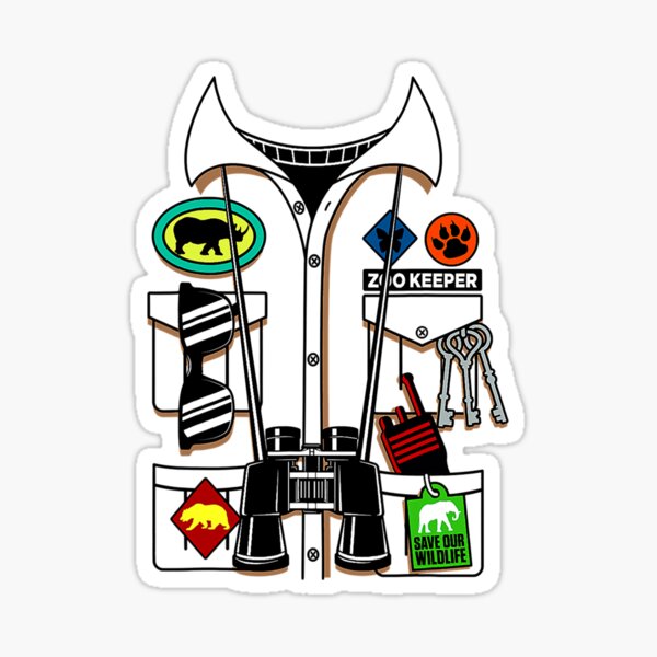 "Zoo Keeper Halloween Costume DIY Jungle Safari Explorer" Sticker for ...