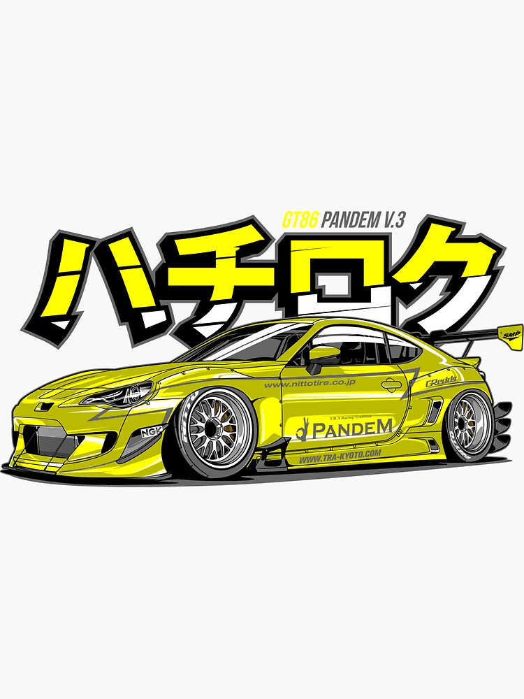"GT86 Pandem V3 Widebody Turbo Drift Sports Car" Sticker for Sale by ...