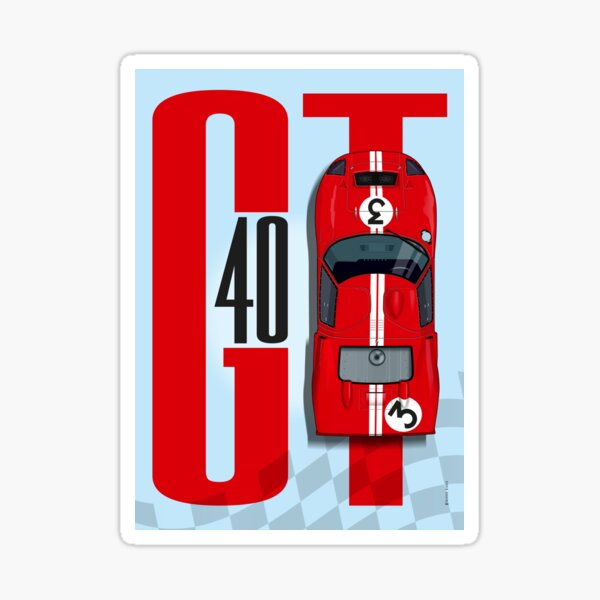"Ford GT40 No.3 Top Tribute" Sticker for Sale by theodordecker | Redbubble