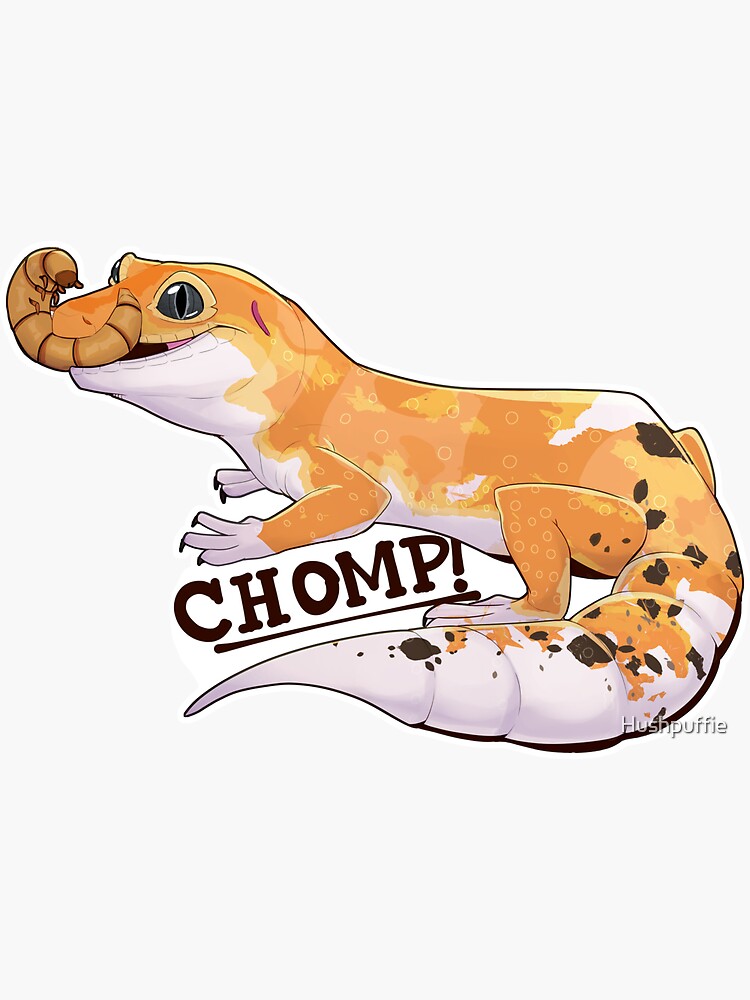 "leopard gecko chomp" Sticker for Sale by Hushpuffie | Redbubble