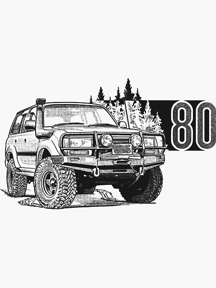 "Land cruiser series 80 " Sticker for Sale by JavierUnd77217 | Redbubble