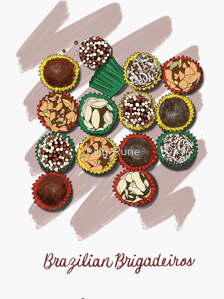 "Brazilian Brigadeiros" Sticker for Sale by Lilly-Rune | Redbubble