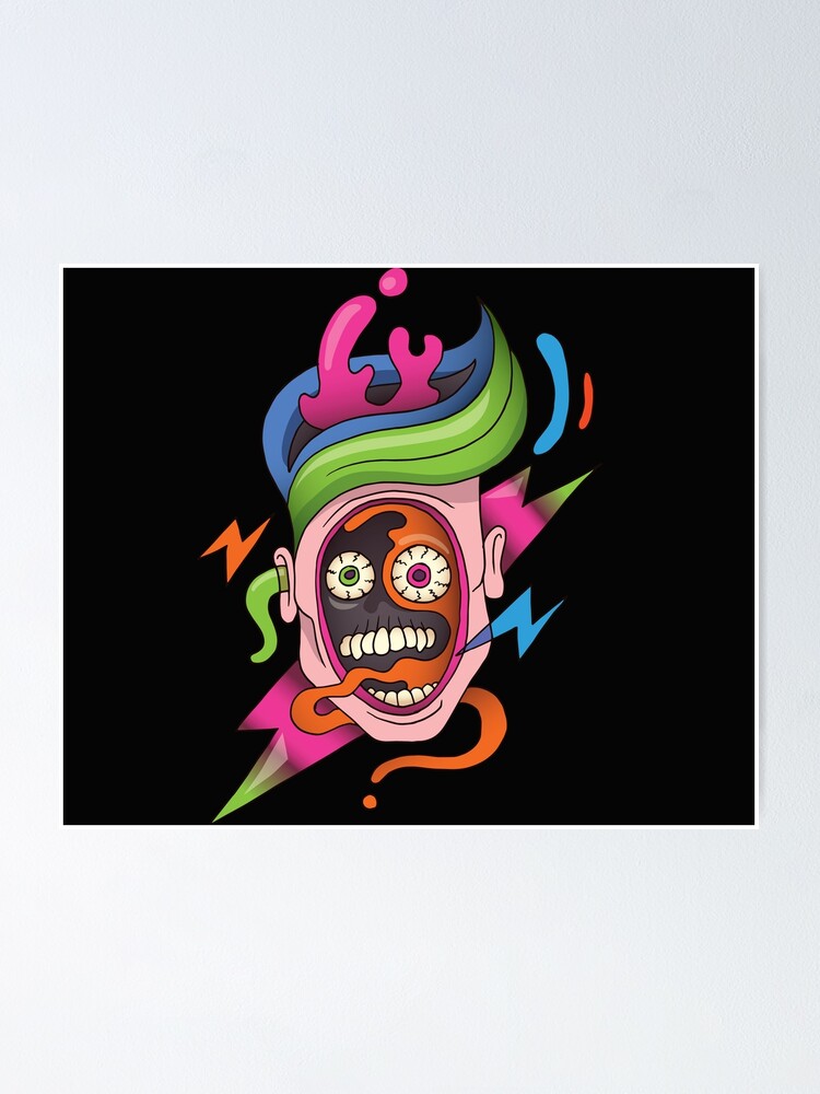 "crazy skull art" Poster for Sale by naditta | Redbubble