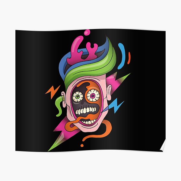"crazy skull art" Poster for Sale by naditta | Redbubble
