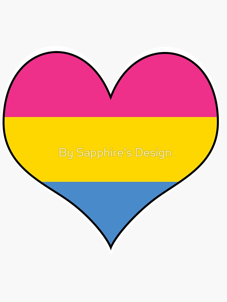 "Pansexual Heart" Sticker by SapphireTomoe | Redbubble