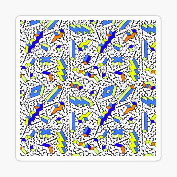 "Memphis Style Geometric" Sticker for Sale by TotallyRetroArt | Redbubble