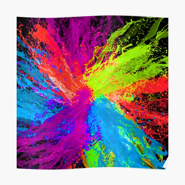 "Paint Splash" Poster for Sale by TotallyRetroArt | Redbubble