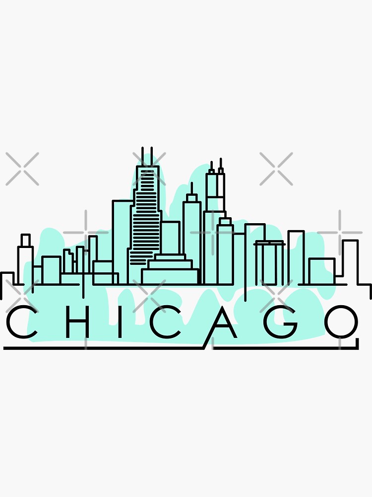 "Chicago " Sticker for Sale by TAOR | Redbubble