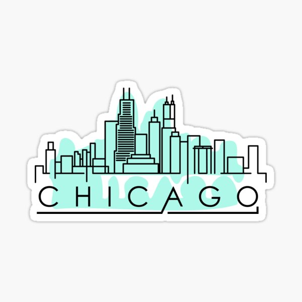 "Chicago " Sticker for Sale by TAOR | Redbubble
