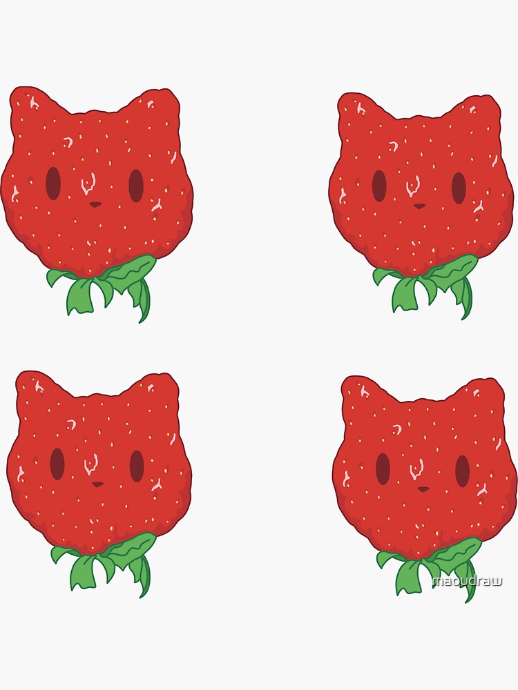"red strawberry cat aesthetic dollette coquette pack" Sticker for Sale ...