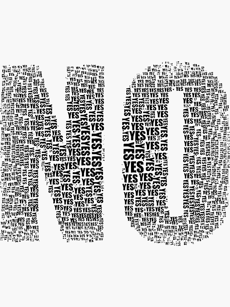 "Yes-No" Sticker for Sale by BonitaBu | Redbubble