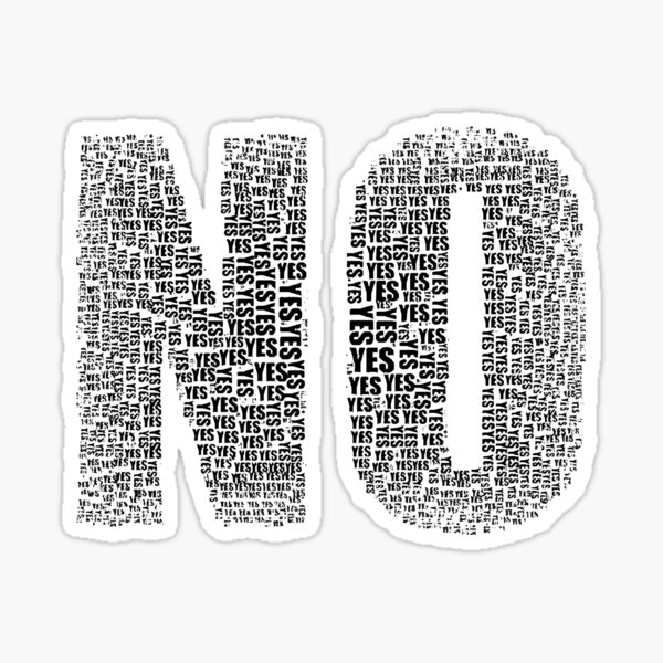 "Yes-No" Sticker for Sale by BonitaBu | Redbubble
