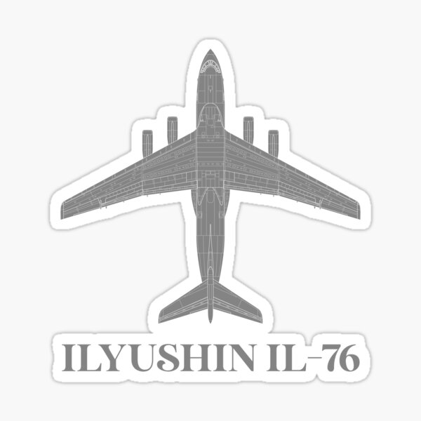 "The Ilyushin Il-76 with white background" Sticker for Sale by ...
