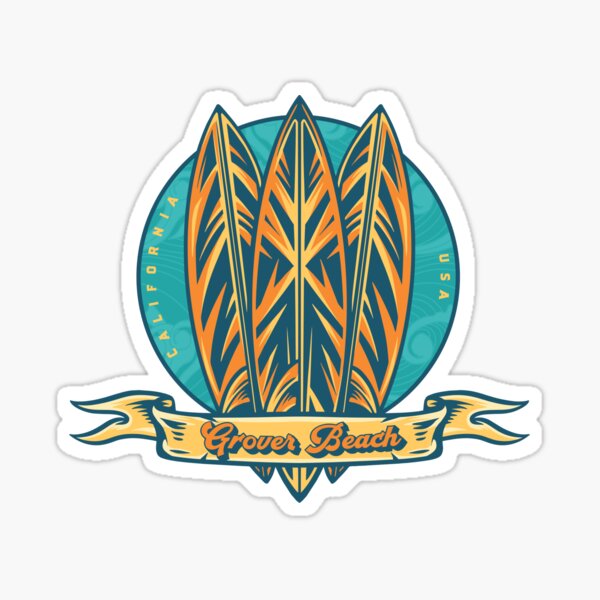 "Grover Beach Surf Banner" Sticker for Sale by LanikaiBeach | Redbubble