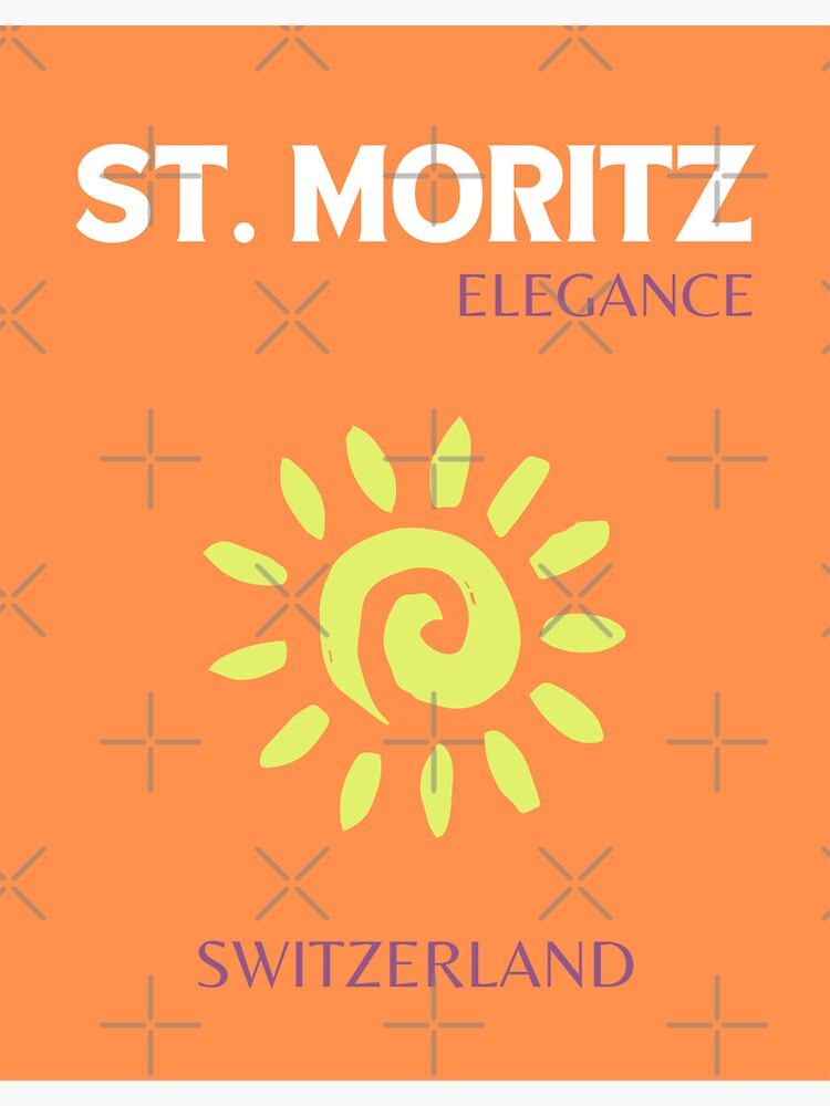 "St Moritz, Travel Art, Preppy, Orange" Sticker for Sale by ...
