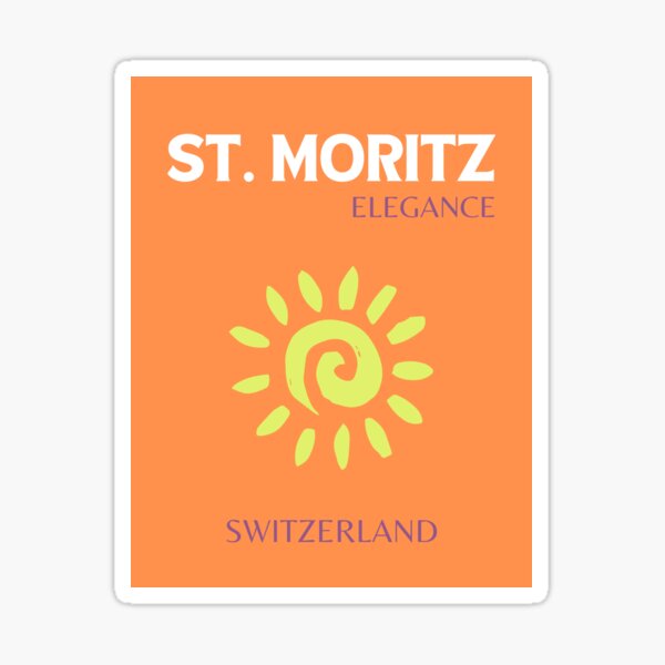 "St Moritz, Travel Art, Preppy, Orange" Sticker for Sale by ...