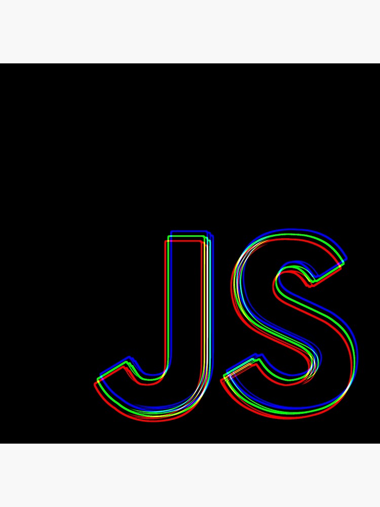 "JavaScript Logo Neon Retro Glitch Art Style" Sticker for Sale by Qweit ...