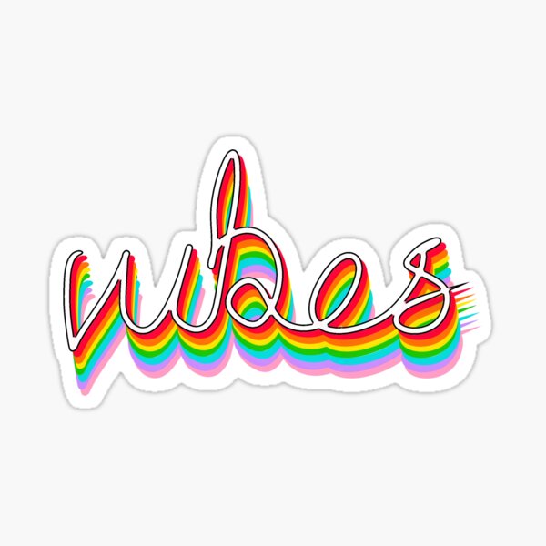 "rainbow vibes (outline)" Sticker for Sale by Karvii | Redbubble