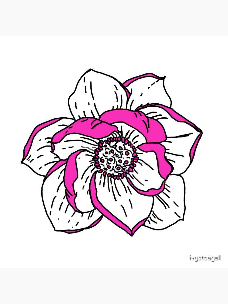 " Neon pink flower outline" Sticker for Sale by ivysteagall | Redbubble
