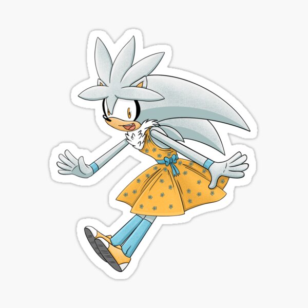 Crossdressing Silver The Hedgehog Sticker For Sale By Mushroommantis Redbubble