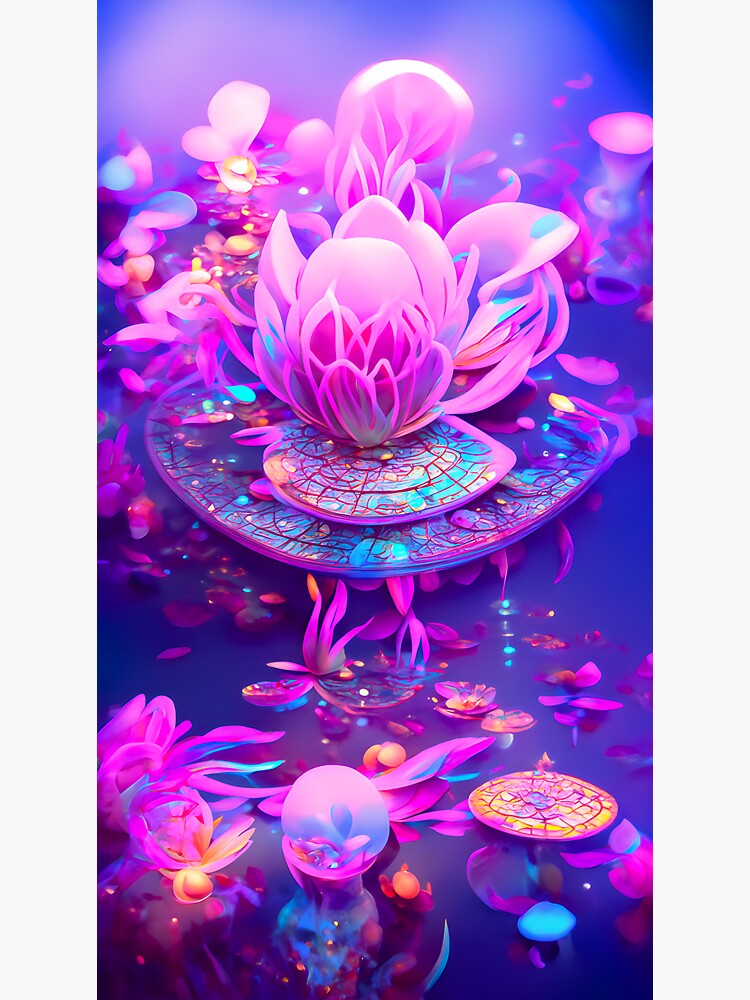 "Alien Water Lilies VI" Sticker for Sale by spacedove | Redbubble