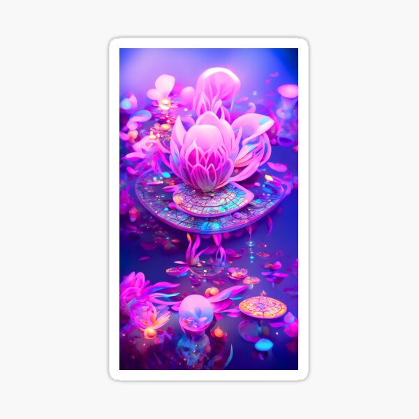 "Alien Water Lilies VI" Sticker for Sale by spacedove | Redbubble