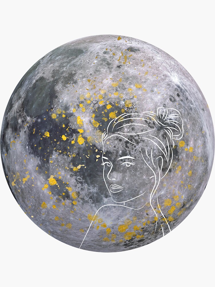 "Moon Lady " Sticker for Sale by Sensart | Redbubble