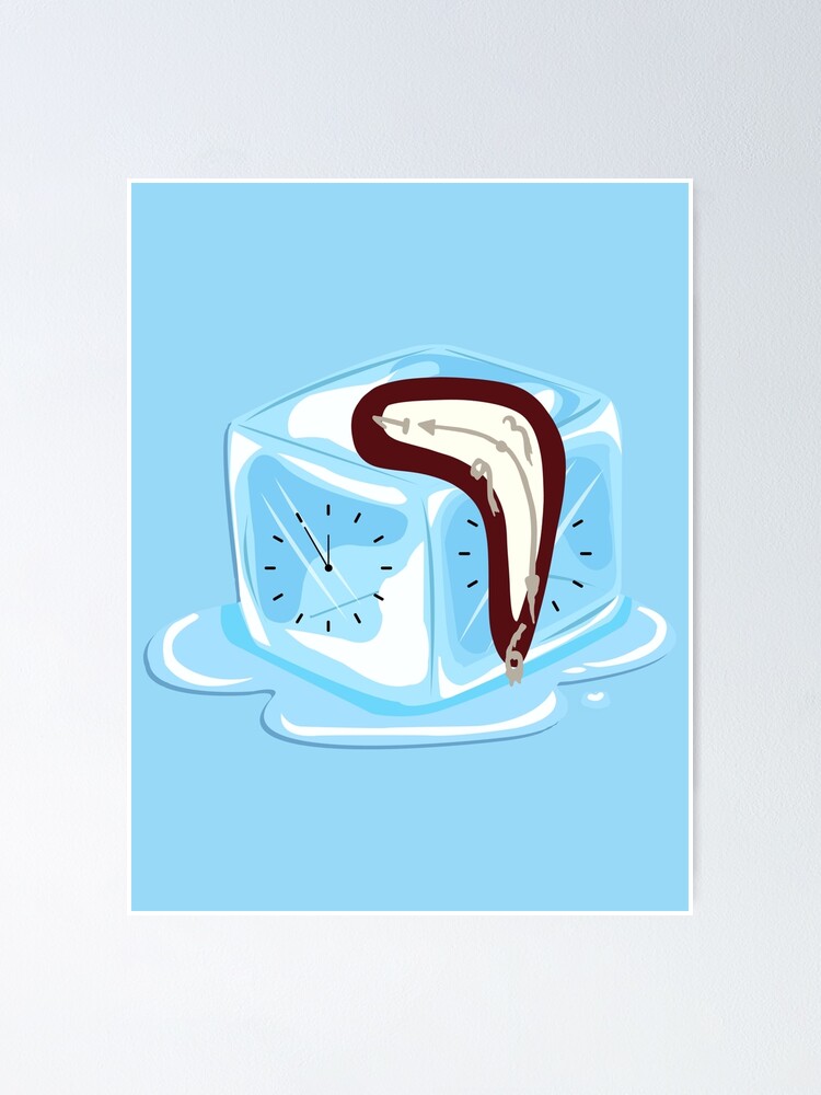 "Melting Clock Ice Cube Salvador Dali" Poster for Sale by Sya-Classics ...
