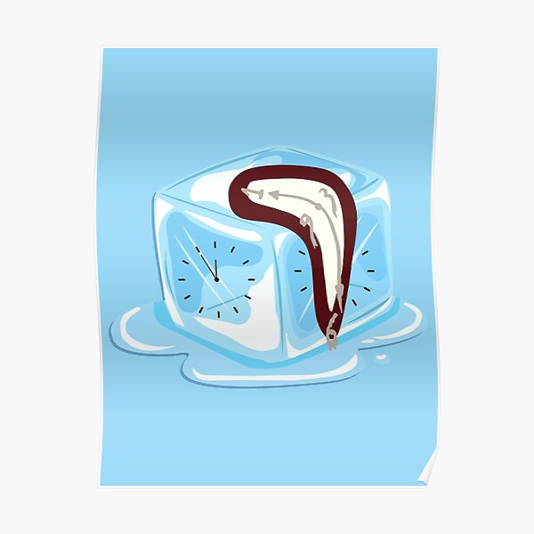 "Melting Clock Ice Cube Salvador Dali" Poster for Sale by Sya-Classics ...