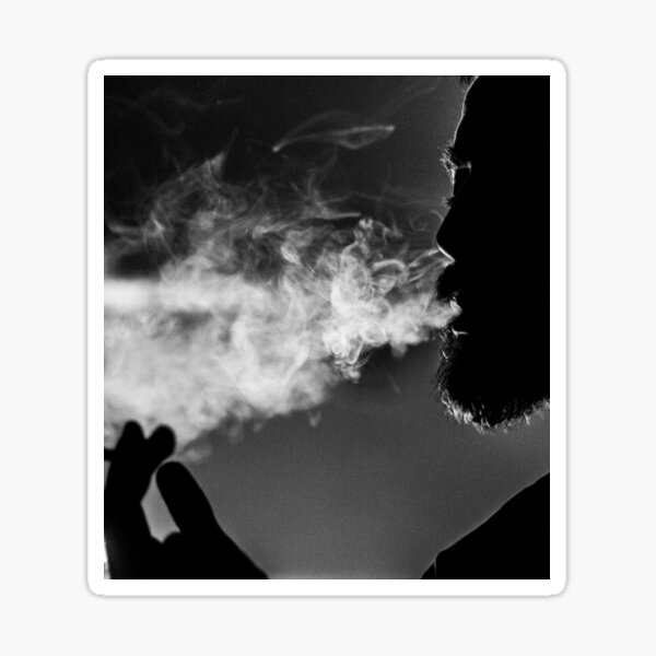 "man holding cigarette" Sticker for Sale by hibstore123 | Redbubble