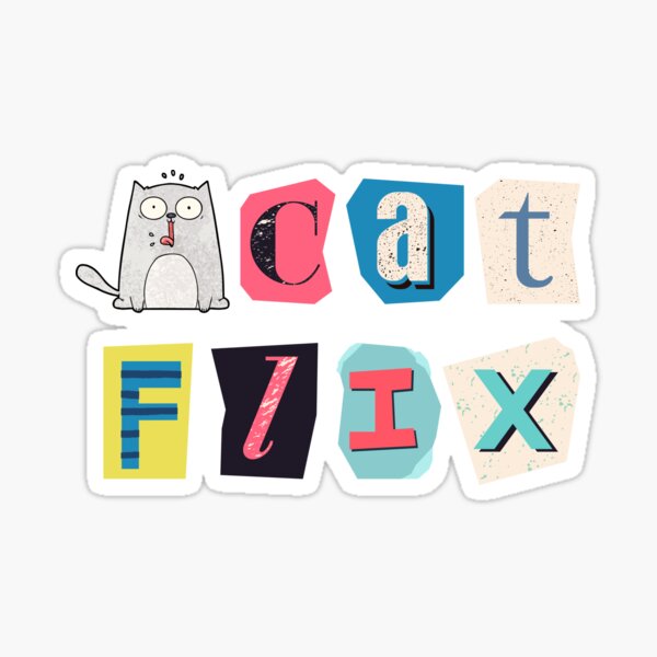 "Catflix and Chill- Funny Cat Lover Netflix TV Meme" Sticker for Sale ...