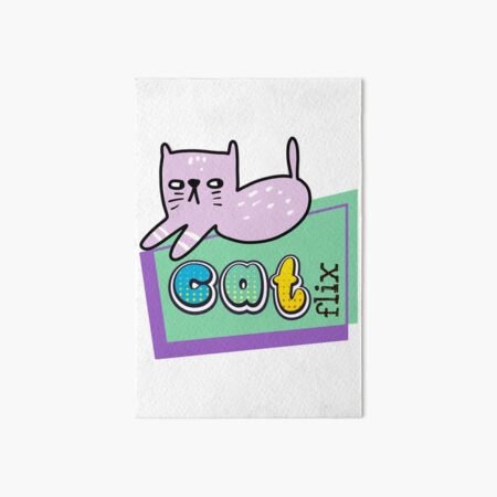 "Catflix and Chill- Funny Cat Lover Netflix TV Meme" Art Board Print ...