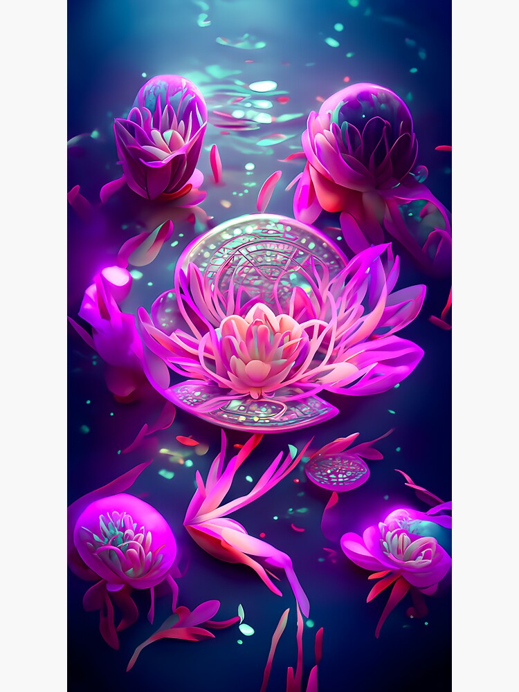"Alien Water Lilies X" Sticker for Sale by spacedove | Redbubble