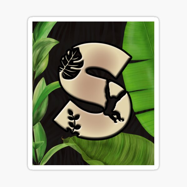 "Jungle Monogram Letter S" Sticker for Sale by TigerPawCove | Redbubble
