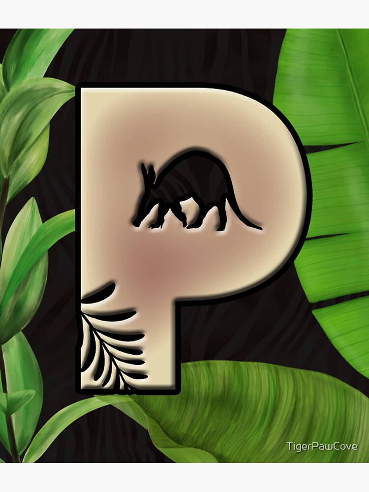 "Jungle Monogram Letter P" Sticker for Sale by TigerPawCove | Redbubble