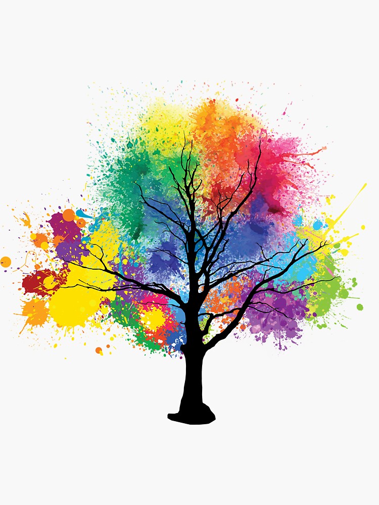 "Color Tree" Sticker for Sale by Merch-Inn | Redbubble