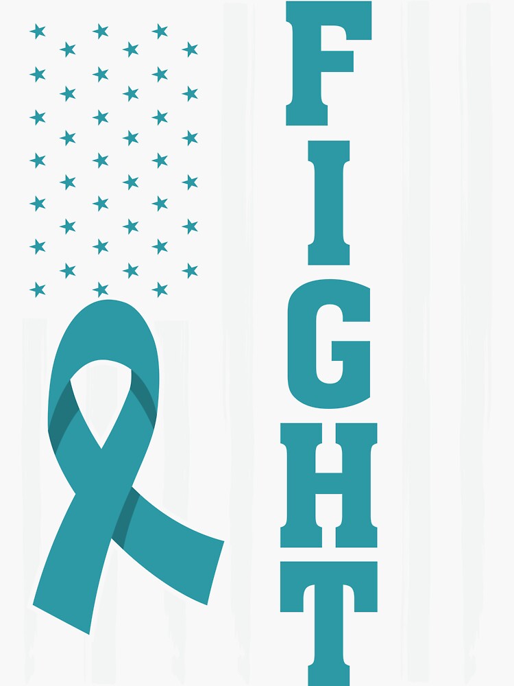 "Peritoneal Cancer Awareness FIGHT American Flag" Sticker for Sale by ...