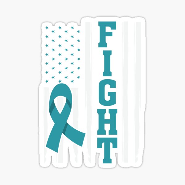 "Peritoneal Cancer Awareness FIGHT American Flag" Sticker for Sale by ...