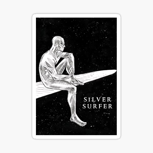 "Superhero Silver Surfer/Best Design For Friends" Sticker for Sale by ...